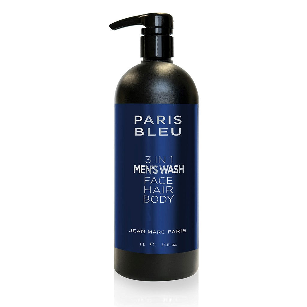 Paris Bleu 3 in 1 Men's Wash Face Hair Body 34oz/934ml – Jean Marc Paris